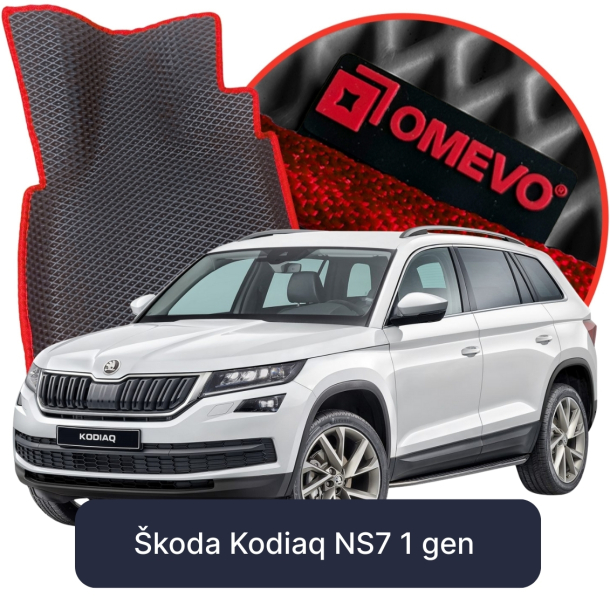 OMEVO® 5D PRO i maty bagażnikowe do Škoda Kodiaq 7-osobowy NS7 1 gen ...